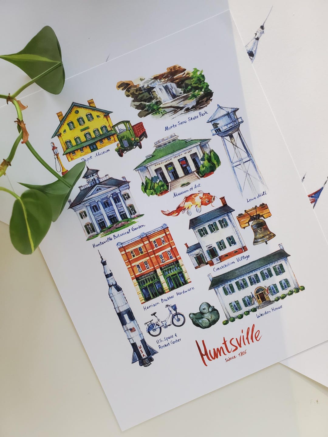 Huntsville Alabama Art Print — Rocket City Art Print — Alabama Print ...