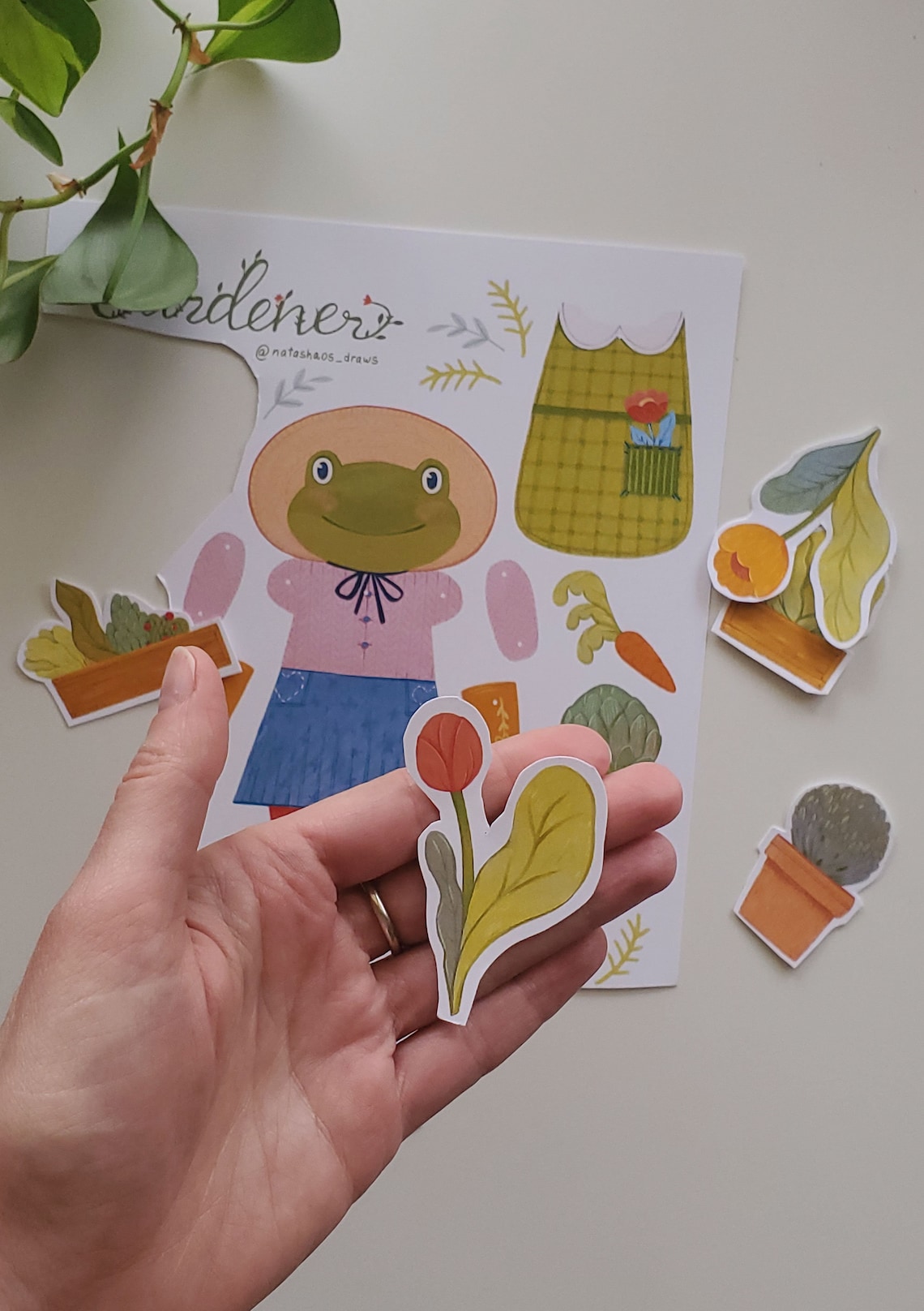 Paper Frog Doll Articulated Pretend Play Kit DIY Paper Doll Froggy ...