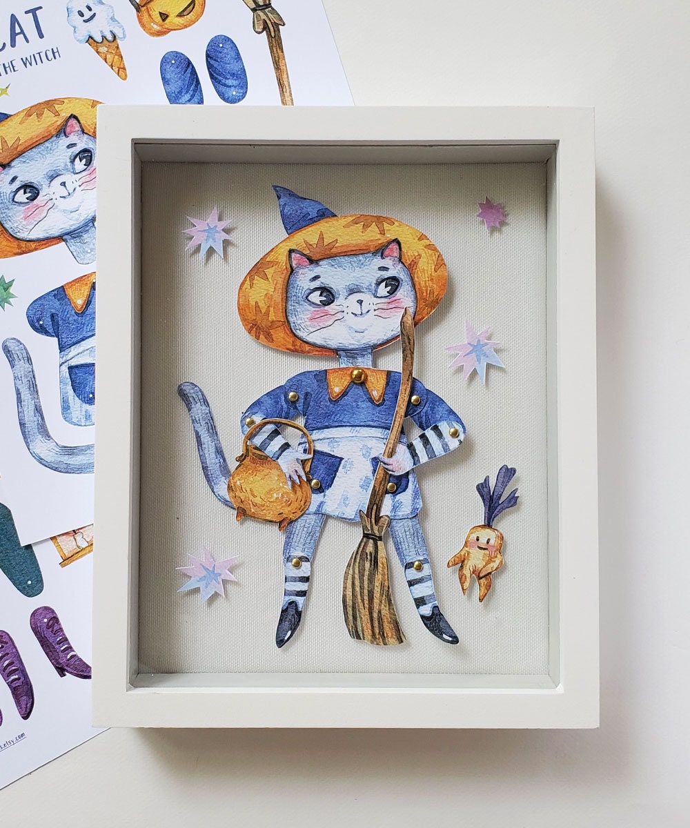 Download Printable, Kid's Craft, Cat Paper Doll,printable Paper Doll ...