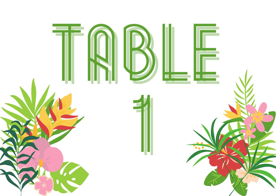 Downloadable Table Numbers, Printable Table Numbers, Wedding Table ...