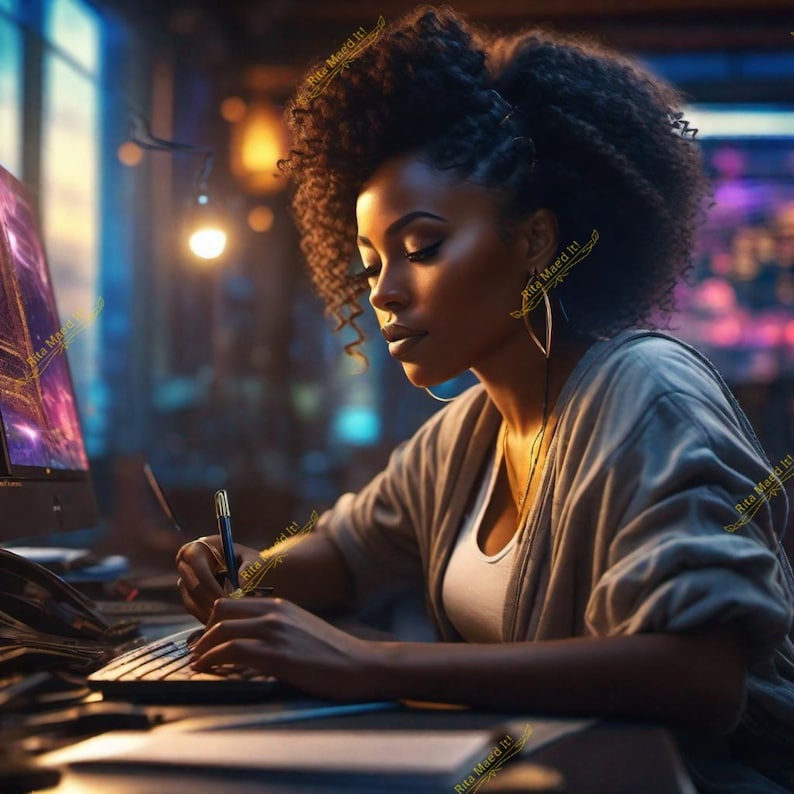 Woman Writing in Peace PNG - Etsy