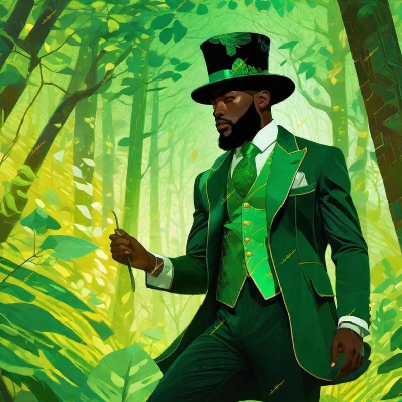Vintage St. Patrick's Day Black Man PNG - Etsy
