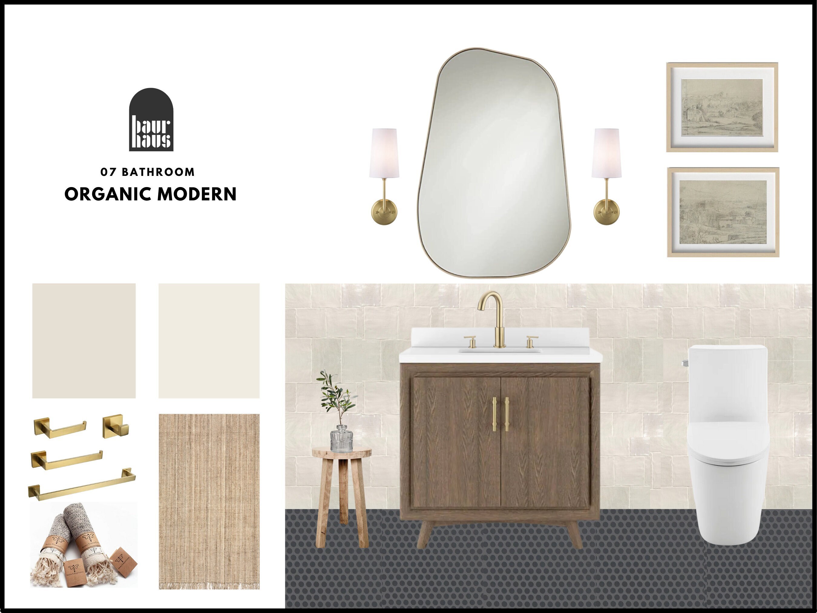 Organic Modern Bathroom Package|pre-design Room|online Interior Design ...
