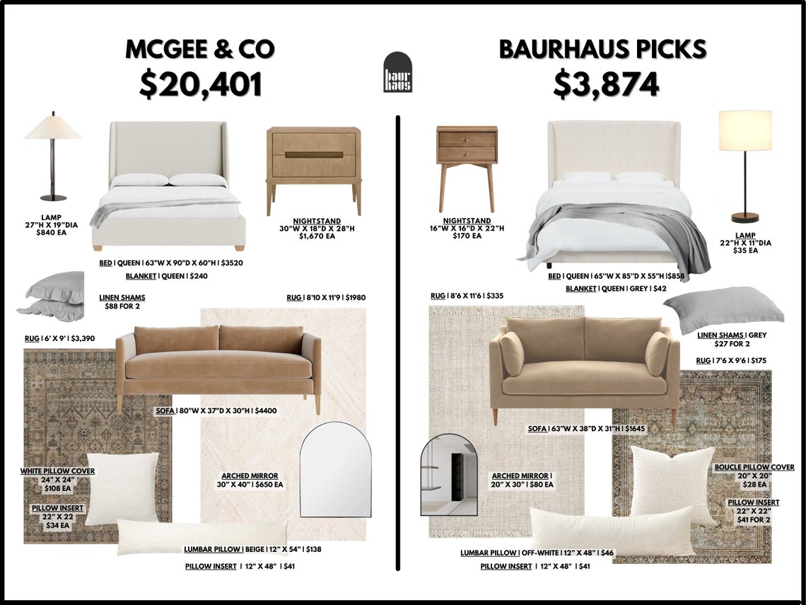 Duped Mcgee & Co Bedroom Package|studio Mcgee Bed|bedroom Package|pre ...