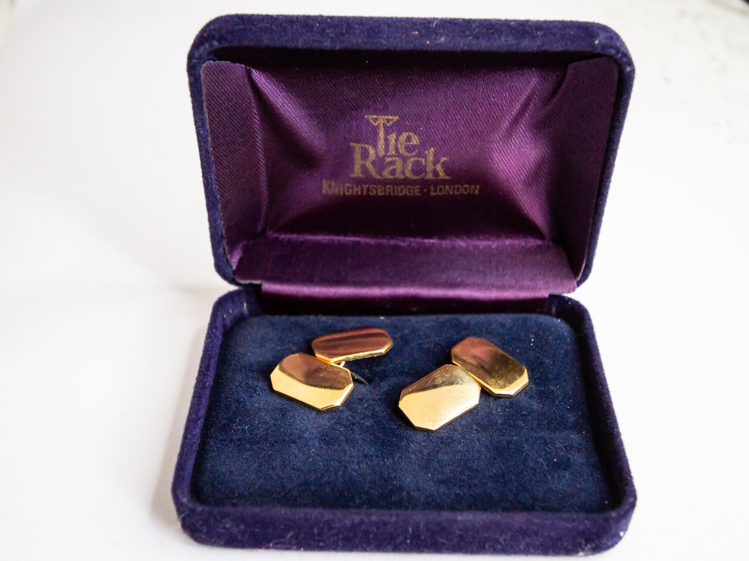 Vintage Gold Tone Retro Cufflinks in 'tie Rack' Box Knightsbridge ...