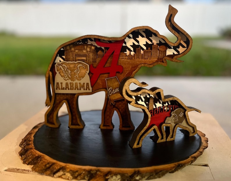 Alabama Elephant Laser Cut Files SVG, X Tool and Carbide Create - Etsy