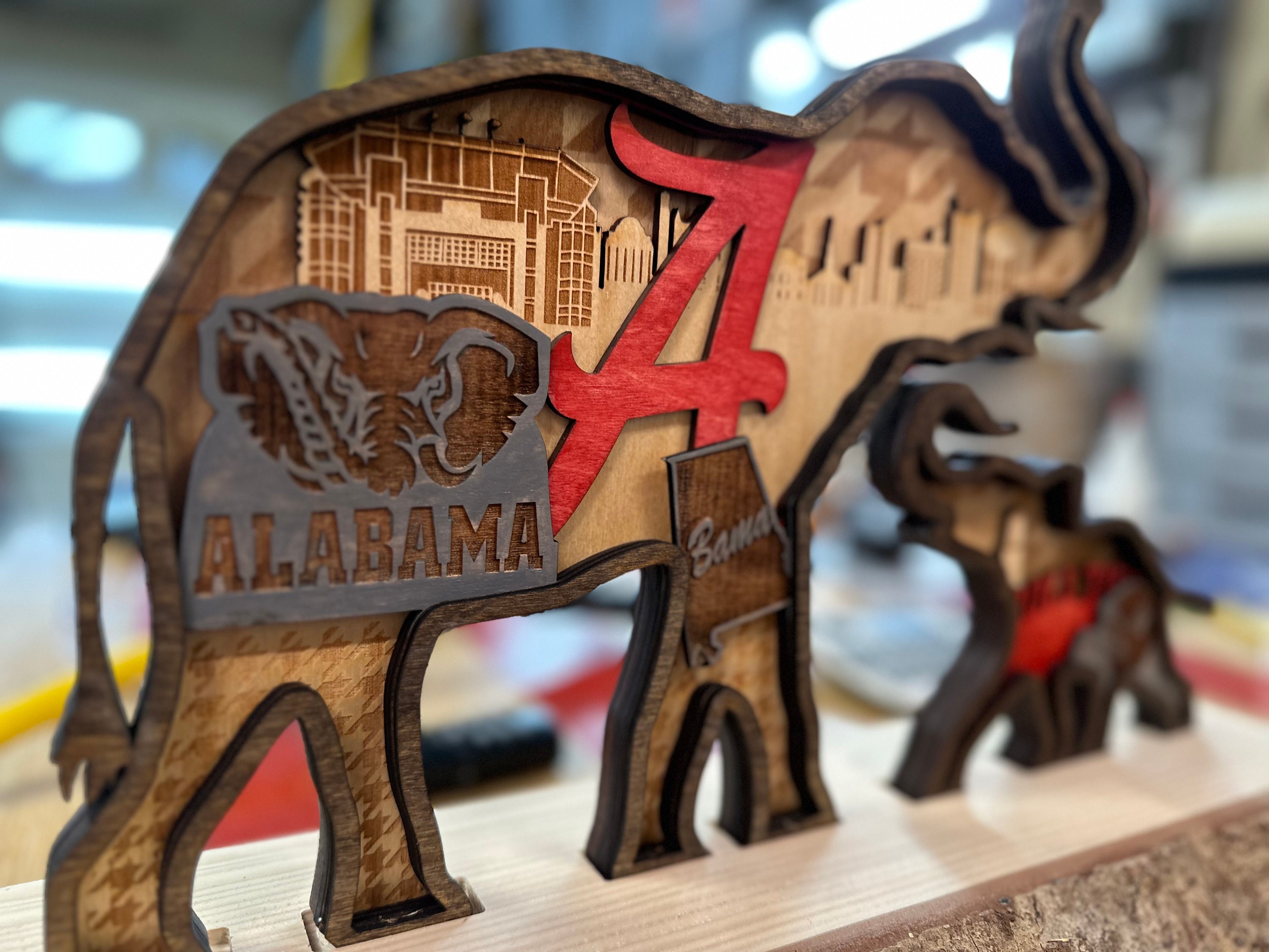 Alabama Elephant Laser Cut Files SVG, X Tool and Carbide Create - Etsy