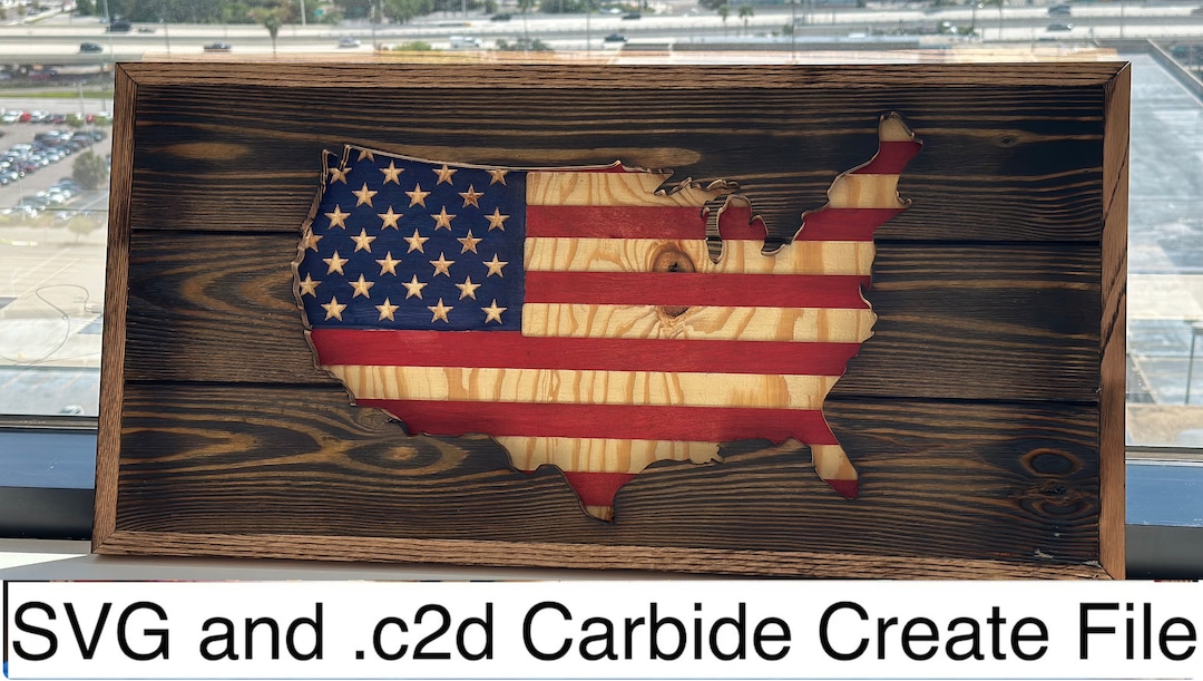 SVG & Carbide Createcarbide Create America Shaped Flag .c2d File - Etsy
