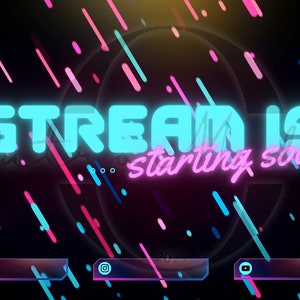 Retro Animated Overlay Scenes Package - Starting Soon, BRB, Chatting ...