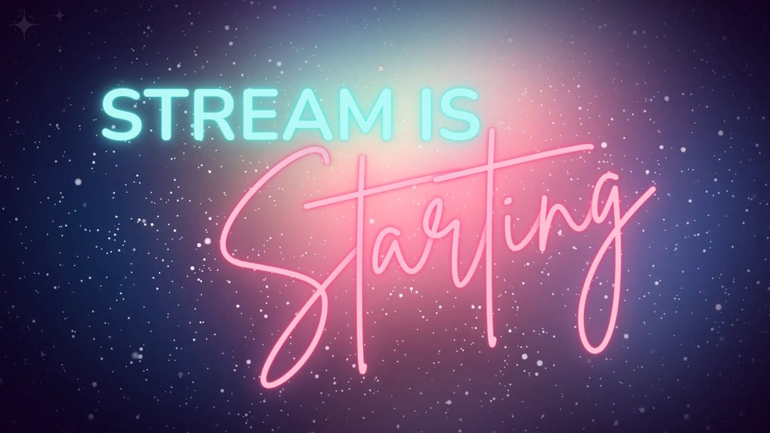 Pink & Blue Starry Animated Overlay Scenes Package - Starting Soon, BRB ...