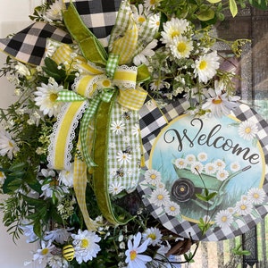 Summer Daisy Front Door, Summer Floral Front Door, Welcome Daisy Front ...