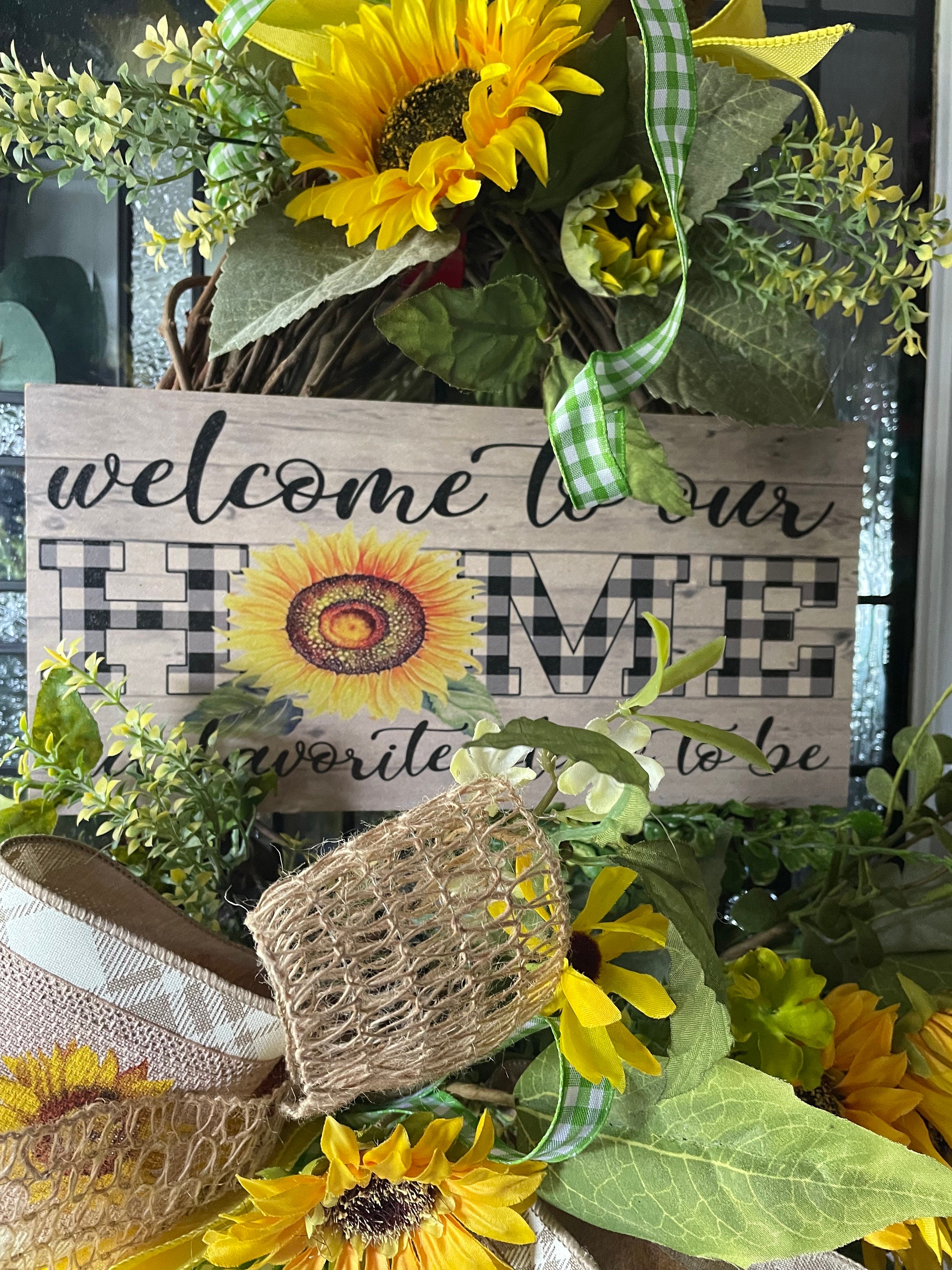 Everyday Wreath, Sunflower Front Door, Fall Welcome Front Door ...