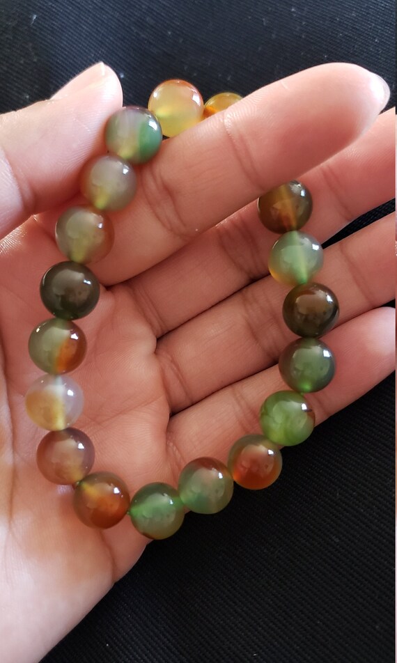 Peacock Agate Bracelet. Healing Crystals. Peacock Crystal. - Etsy