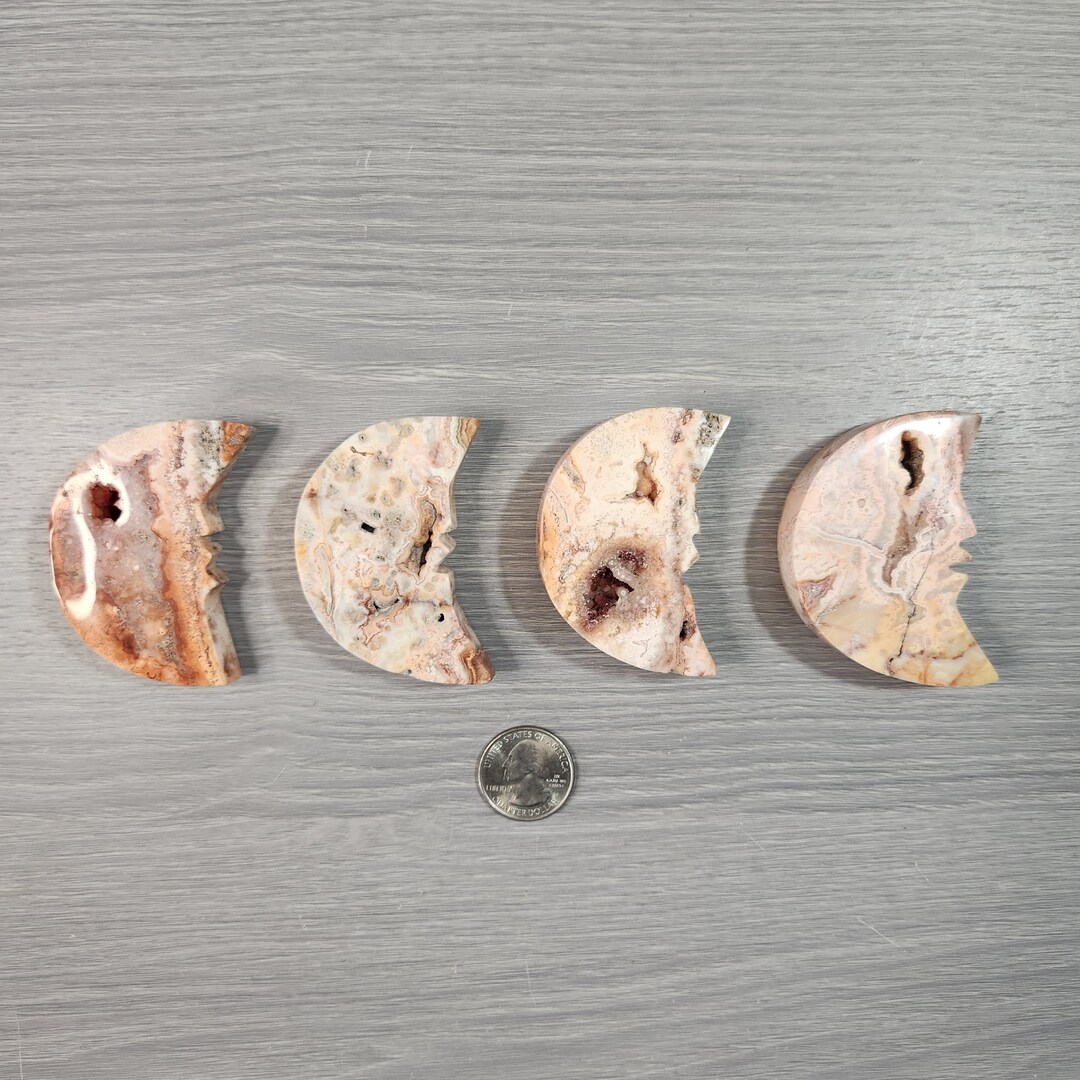 Pink Crazy Lace Agate Moon. Crazy Lace Agate Moon. - Etsy