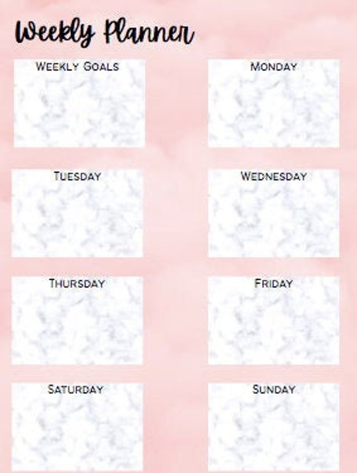 Printable Weekly Planner Template, Canva Customizable Planner Design ...
