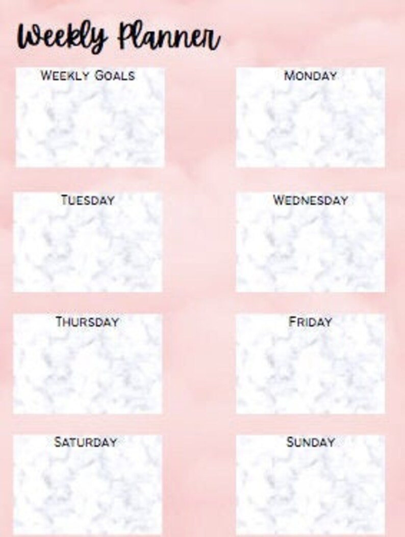 Printable Weekly Planner Template, Canva Customizable Planner Design ...