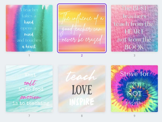 10 Teacher Quotes for Instagram Inspiration Quotes Teacher | Etsy
