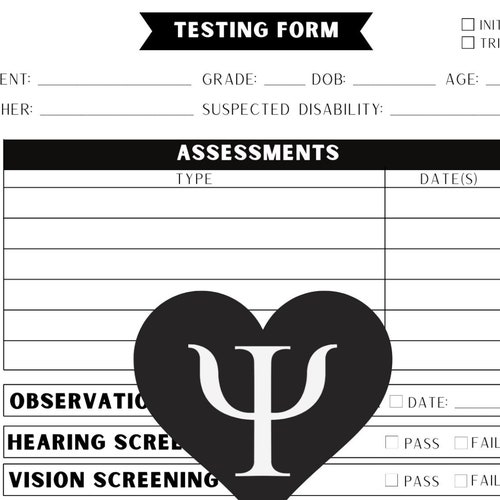 Testing Cover Form elementary Version Testing Organization - Etsy