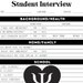 Student Interview Form School Psychologist Forms School - Etsy
