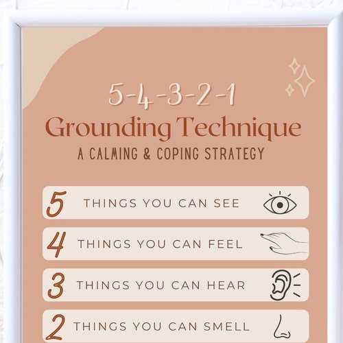 54321 Grounding Technique Coping Strategy Visual Print - Etsy