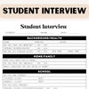 Student Interview Form School Psychologist Forms School Counselor - Etsy