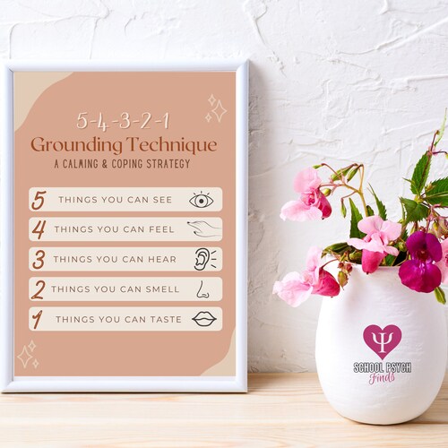 54321 Grounding Technique Coping Strategy Visual Print - Etsy