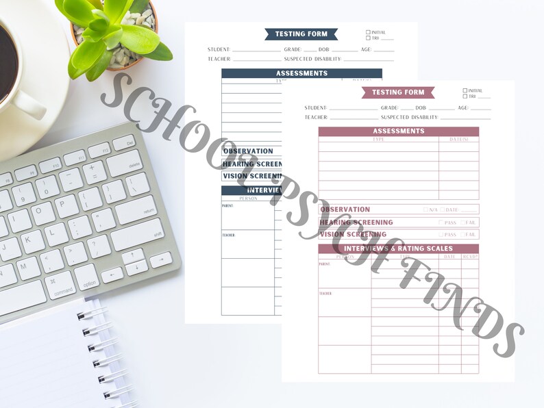 Testing Cover Form (elementary Version)- Testing Organization Form for ...