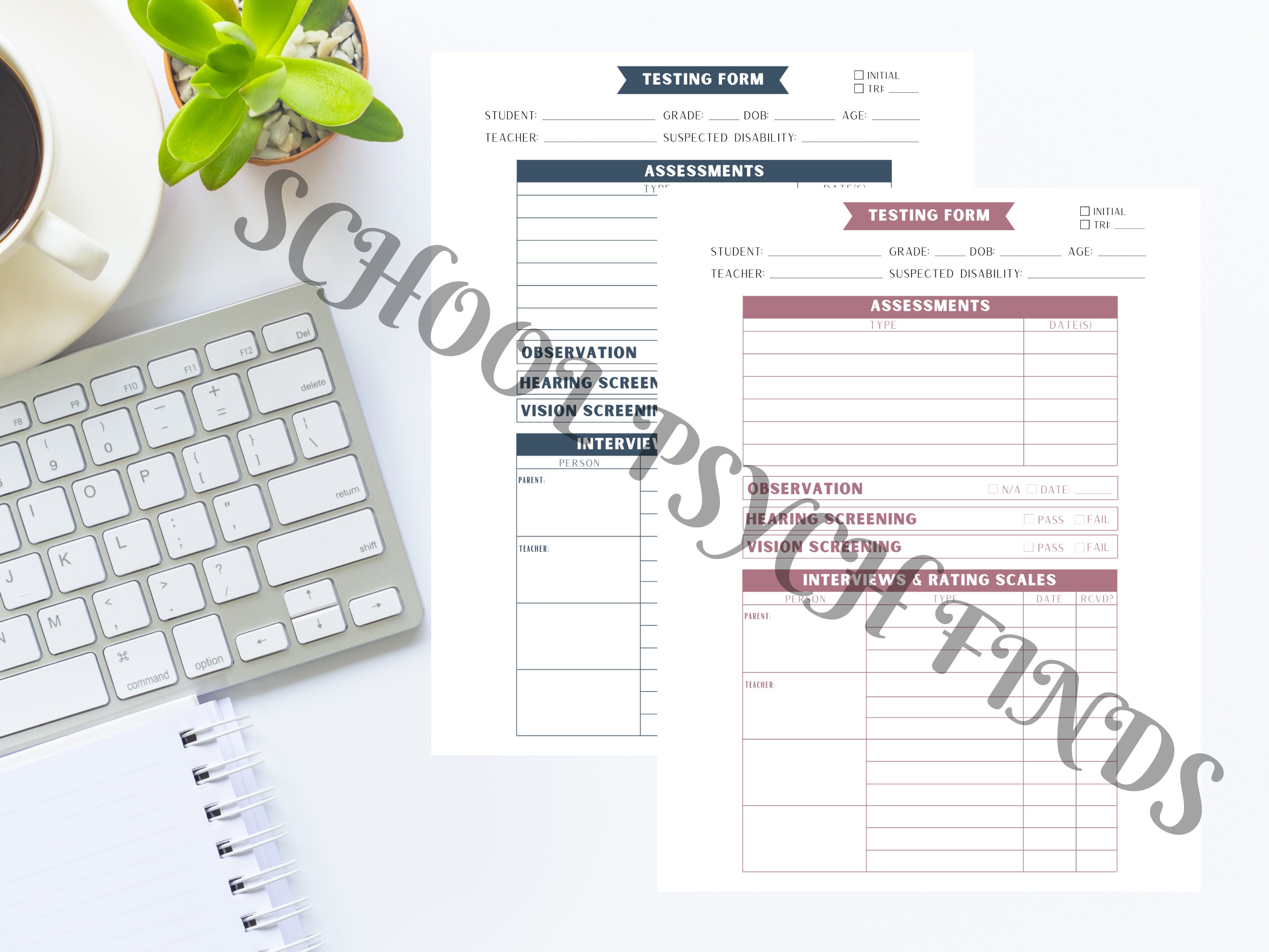 Testing Cover Form (elementary Version)- Testing Organization Form for ...