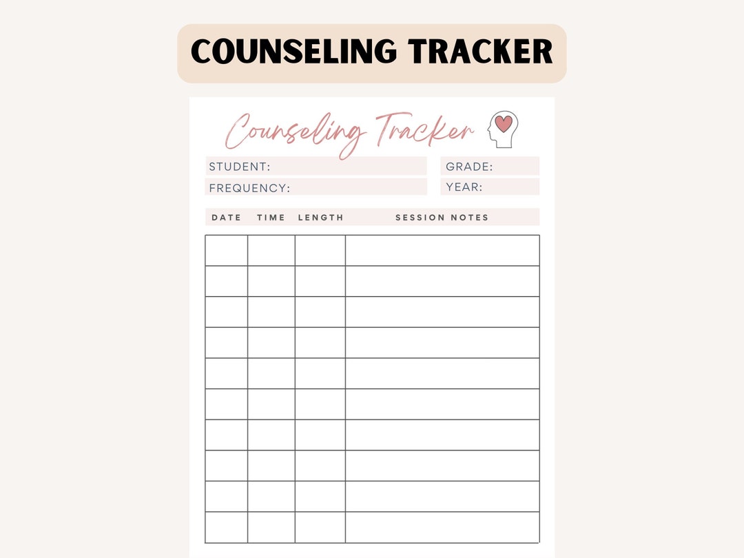 Counseling Tracker Log Documentation Form | Minimalist Pink Version ...