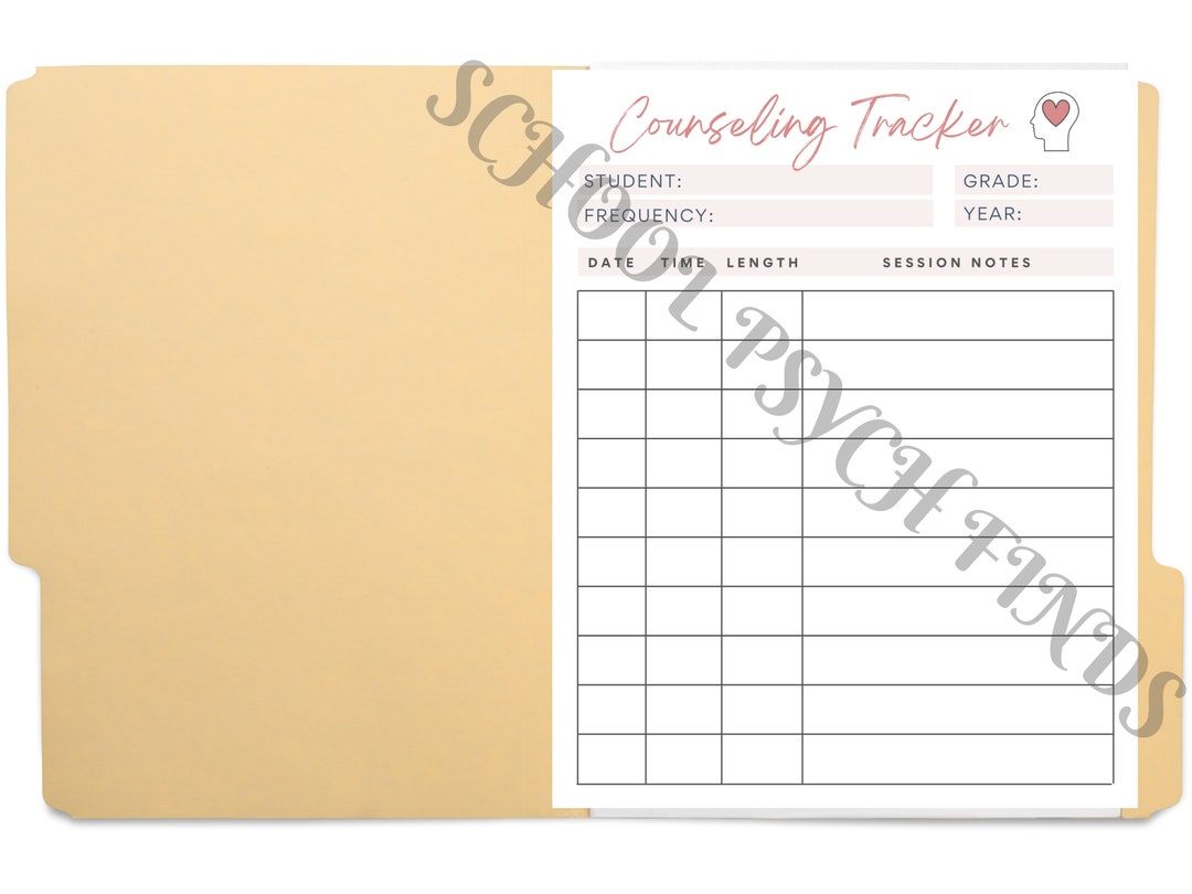 Counseling Tracker Log Documentation Form Minimalist Pink Version ...