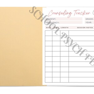 Counseling Tracker Log Documentation Form Minimalist Pink Version ...