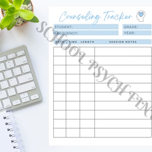 Counseling Tracker Log Documentation Form | Minimalist Pink Version ...