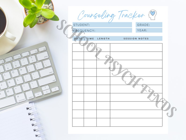 Counseling Tracker Log Documentation Form | Minimalist Pink Version ...