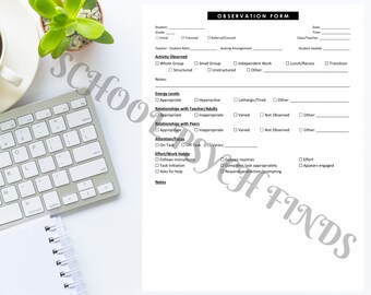 Student Interview Form School Psychologist Forms School | Etsy