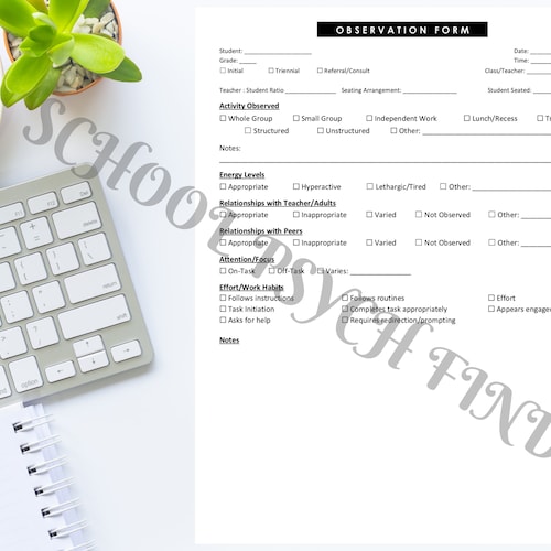 Student Interview Form School Psychologist Forms School - Etsy