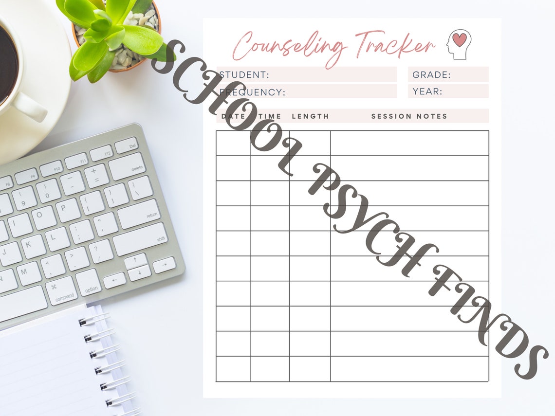 Counseling Tracker Log Documentation Form Minimalist Pink | Etsy