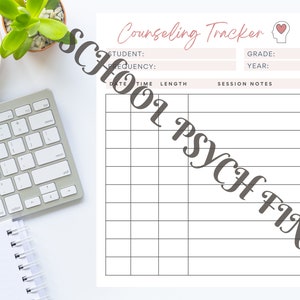 Counseling Tracker Log Documentation Form Minimalist Pink Version ...