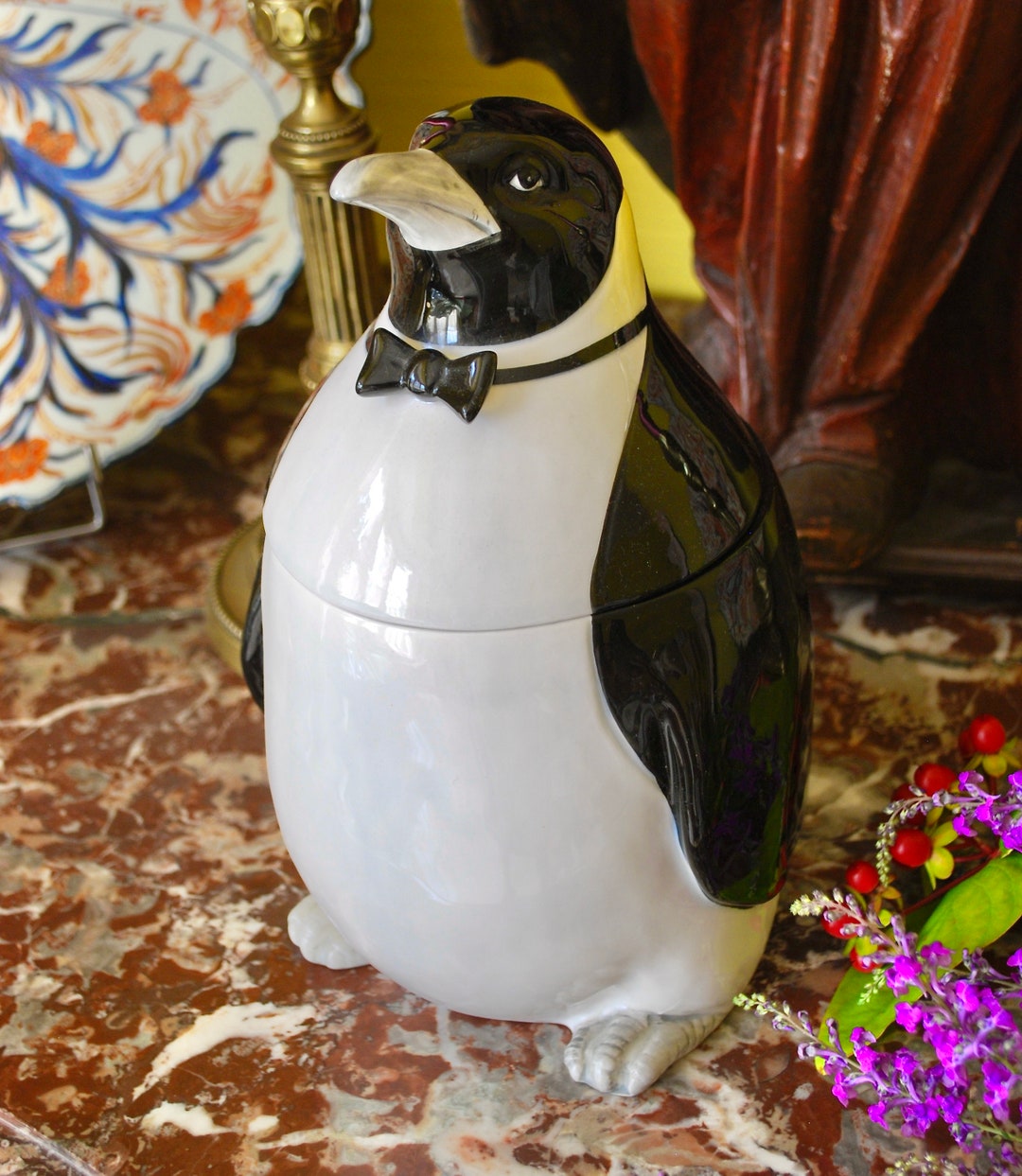 Rare Vintage Japanese Porcelain Large Biscuit Barrel in Shape of an ...