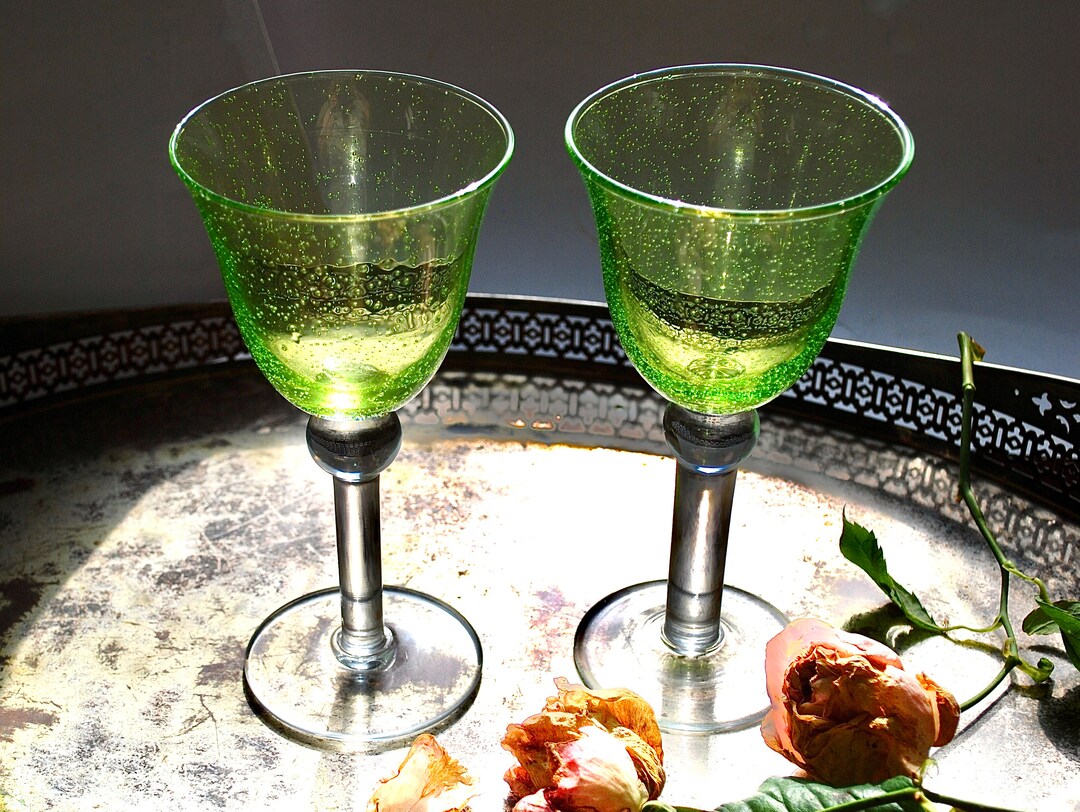 Vintage Handblown Large Drinking Glasses in an Elegant Open Flower Form ...