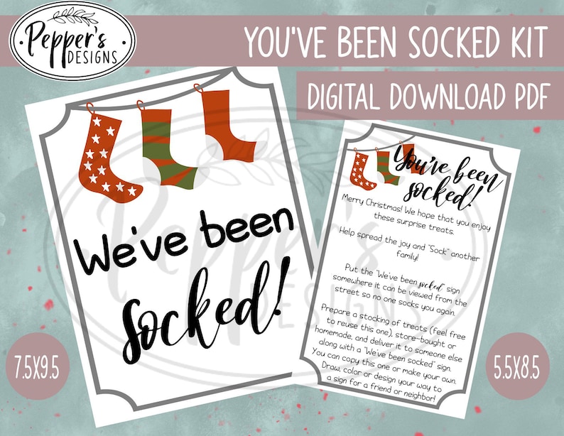 You've Been Socked Digital Kit - Etsy