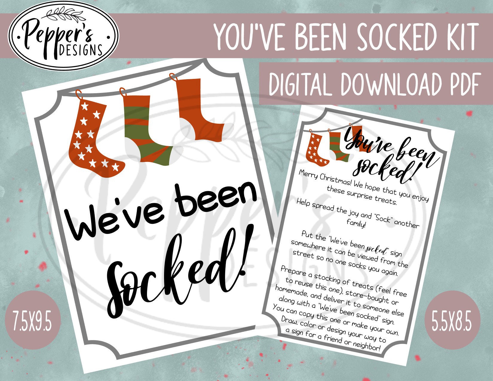 You've Been Socked Digital Kit - Etsy