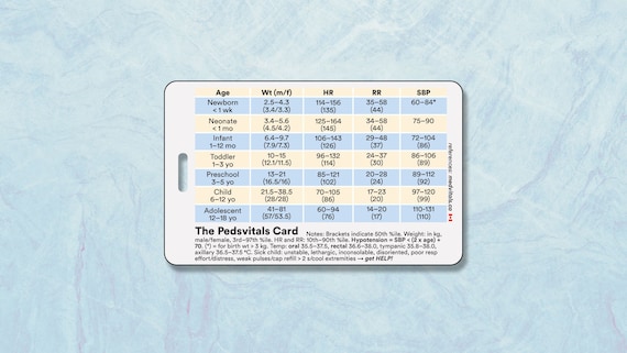 The Original Pedsvitals Card - Etsy