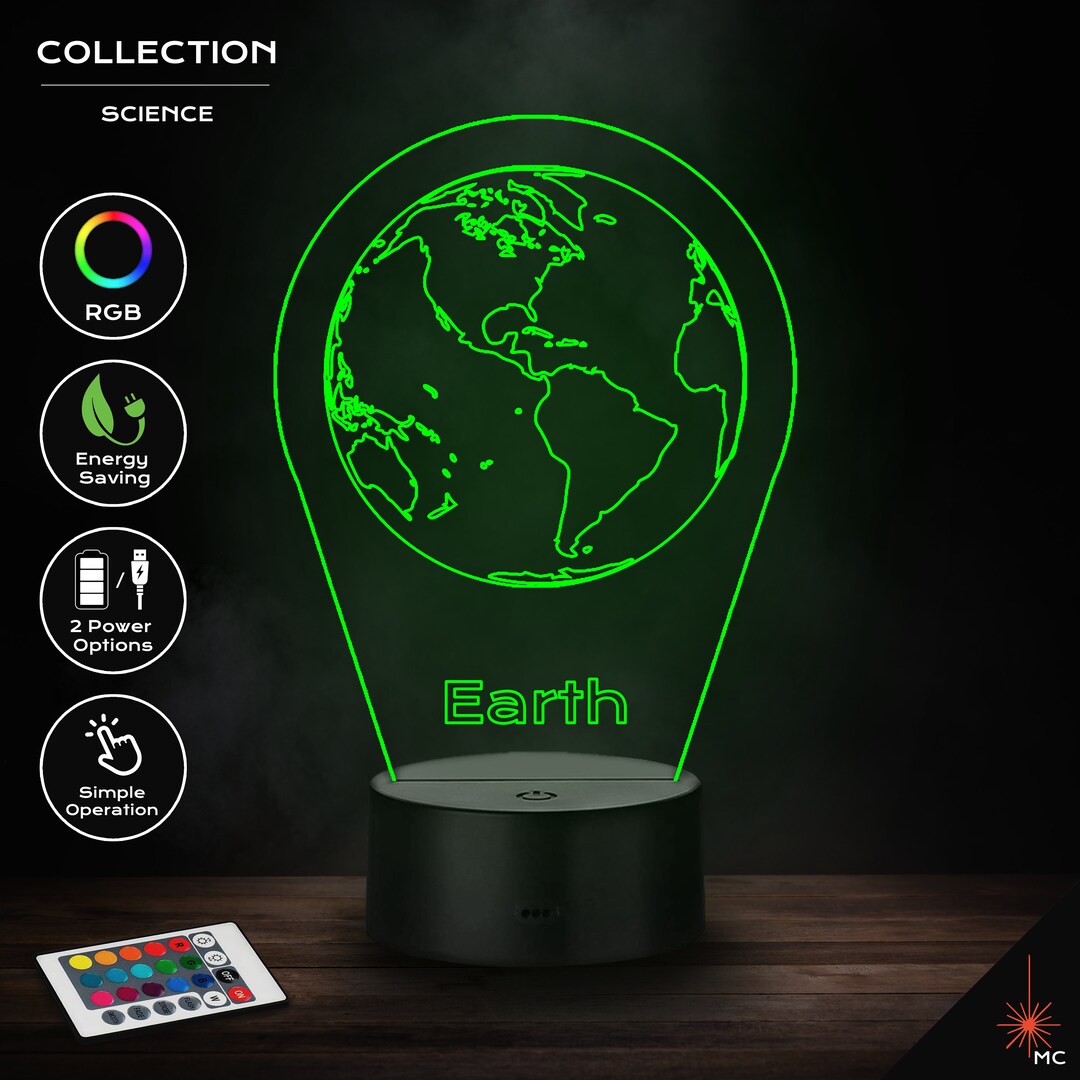LED Lamp - Earth [planet] (science) - Etsy