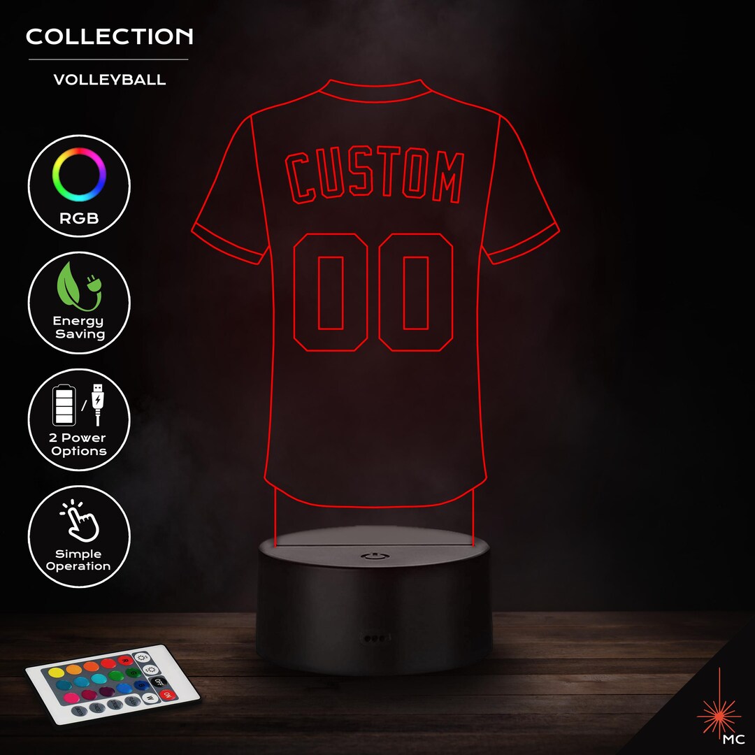 Design Your Own - Volleyball Jersey LED Lamp - Etsy
