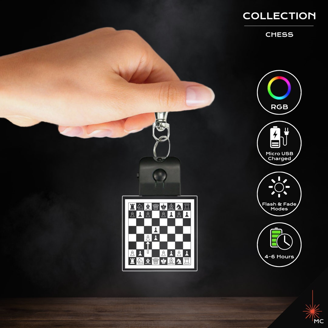 LED Keychain Queen's Gambit Opening chess - Etsy