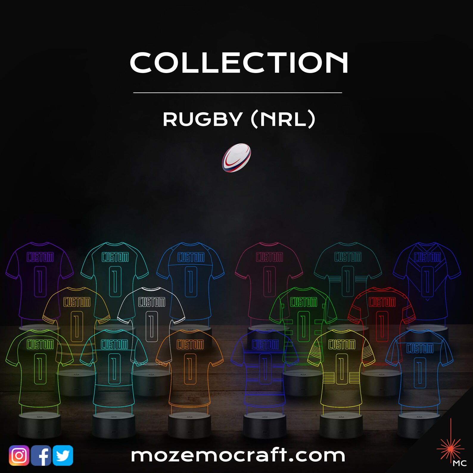 LED Desk Lamp Nathan Cleary rugby/nrl 3D Acrylic Night | Etsy