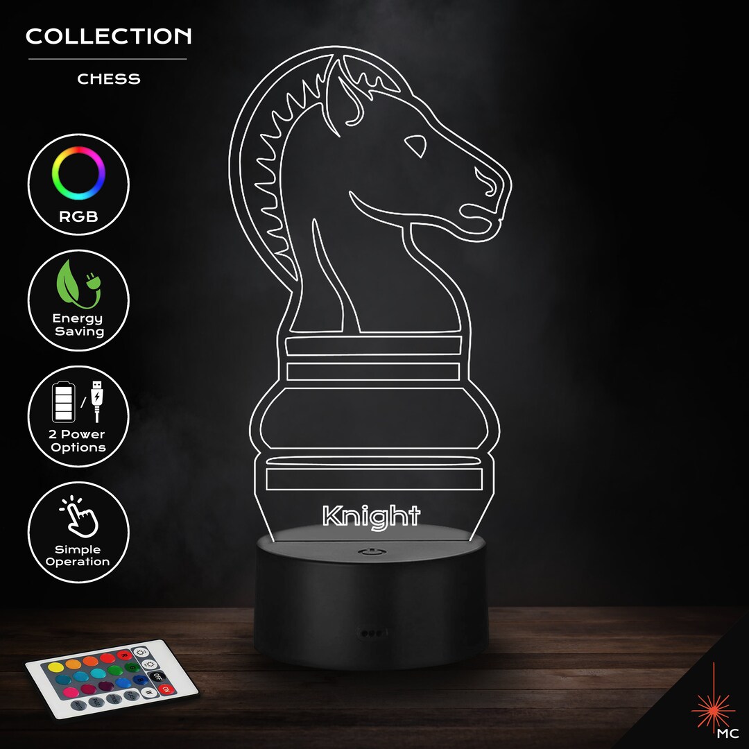 LED Lamp - Knight (chess) - Etsy