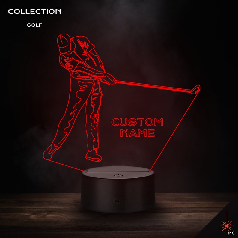 Design Your Own Golf male/female LED Lamp - Etsy Australia