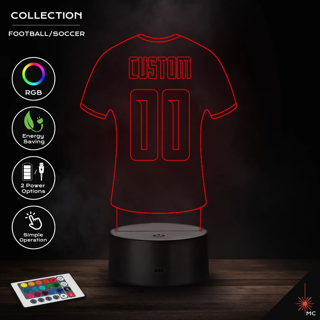 Design Your Own - Football / Soccer Jersey LED Lamp - Etsy