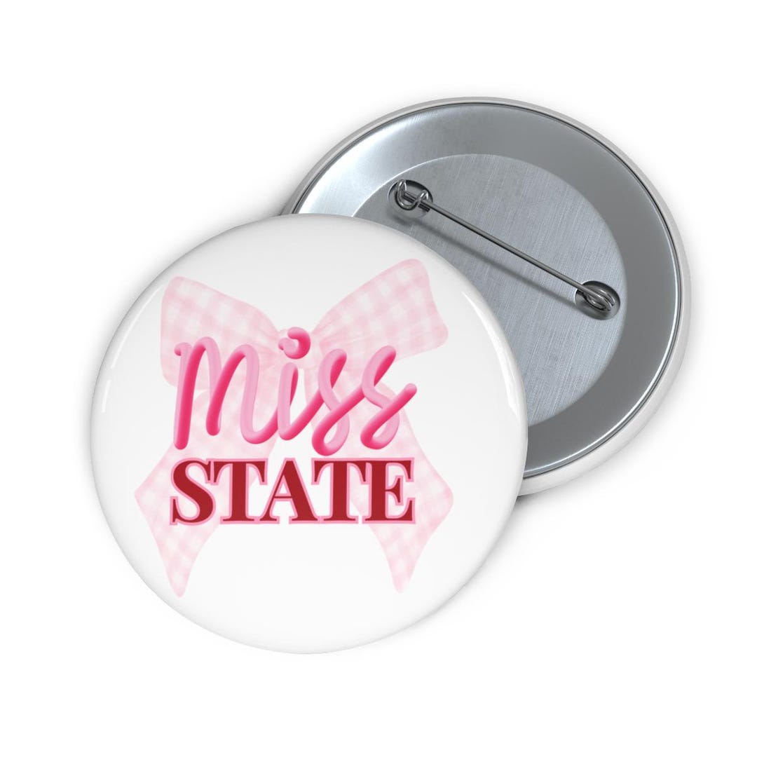 Mississippi State Pink Bow Game Day Button 2.25in Button - Etsy